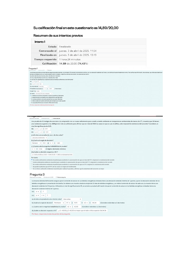 ESTADÍSTICA APLICADA Producto Académico N°01 | PDF