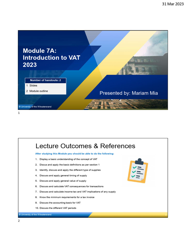 Module 7A - Introduction to VAT Lecture Slides-1 (6) | PDF | Value Added Tax | Taxes