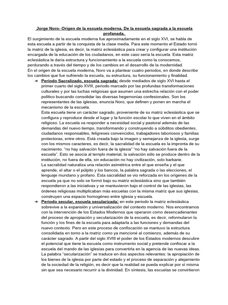 Orígenes de la Escuela Moderna: Transformaciones | PDF | Escuelas