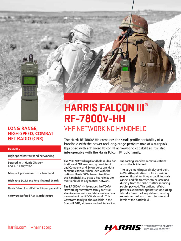 RF 7800v HH Handheld VHF Tactical Combat Net Radio | PDF | Frequency ...