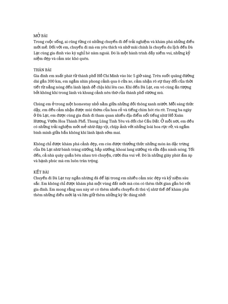 Chuyen Di Da Lat | PDF