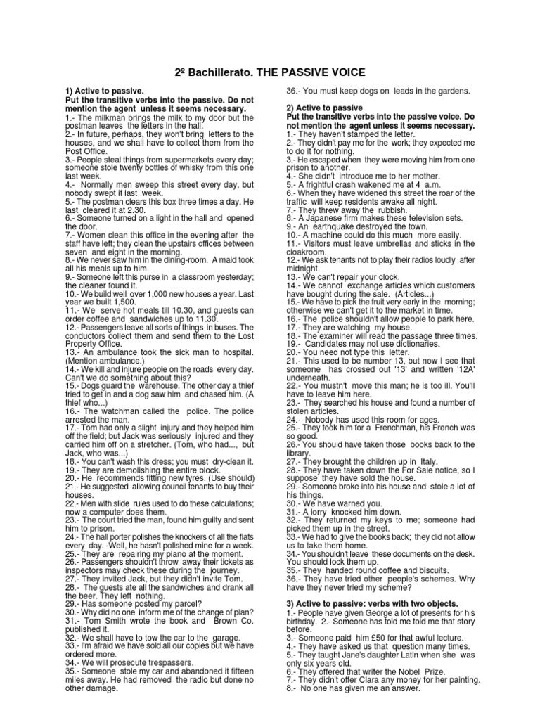 Passive | PDF | Verb | Syntax