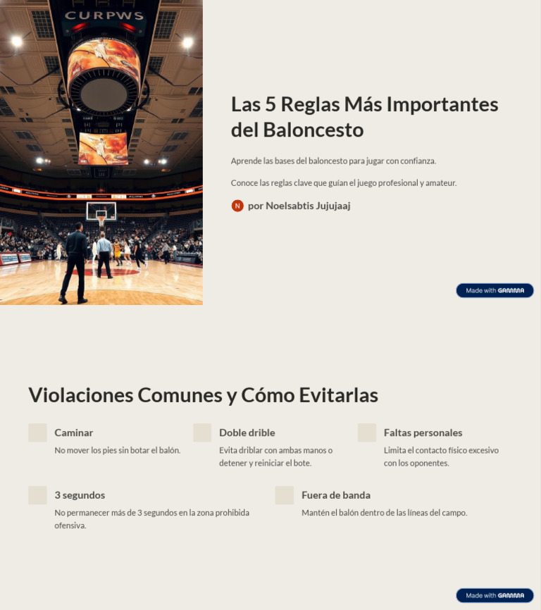 5 Reglas Clave del Baloncesto | PDF