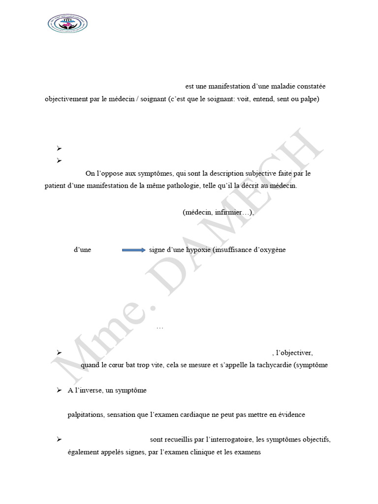 Distinction entre signes médicaux et symptômes | PDF