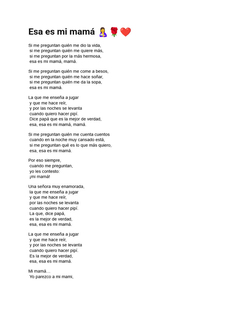 Esa es mi mamá: Poema de amor maternal | PDF