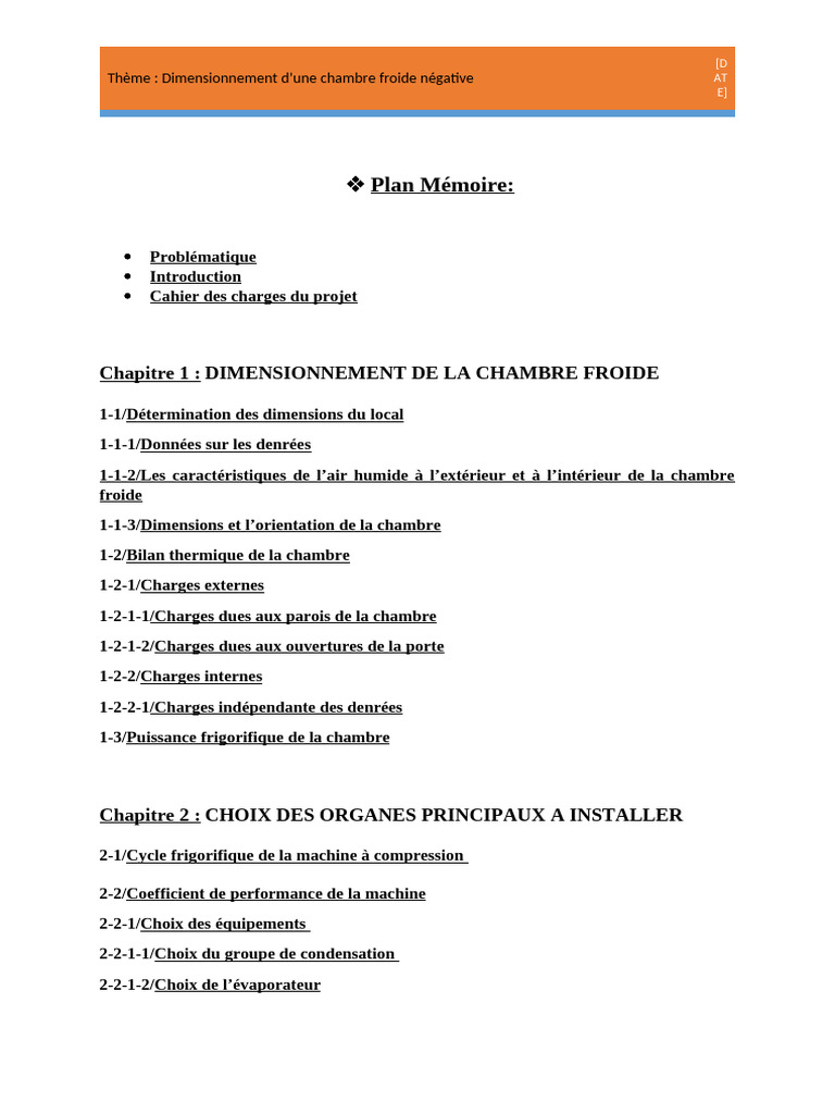 Plan de Présentation Mémoir | PDF