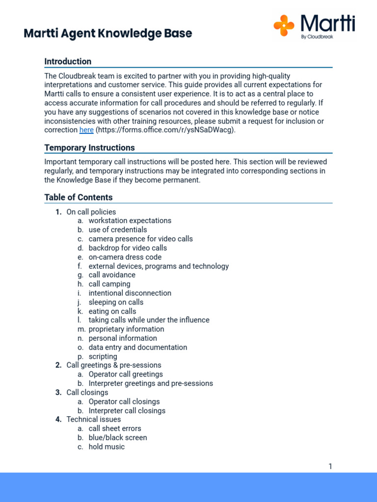 Martti Agent Knowledge Base 2024 | PDF | Sweater | Language Interpretation