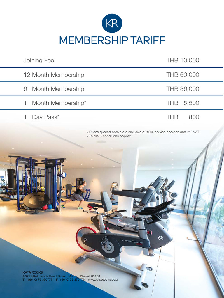 Fitness Centre Membership Tariff | PDF