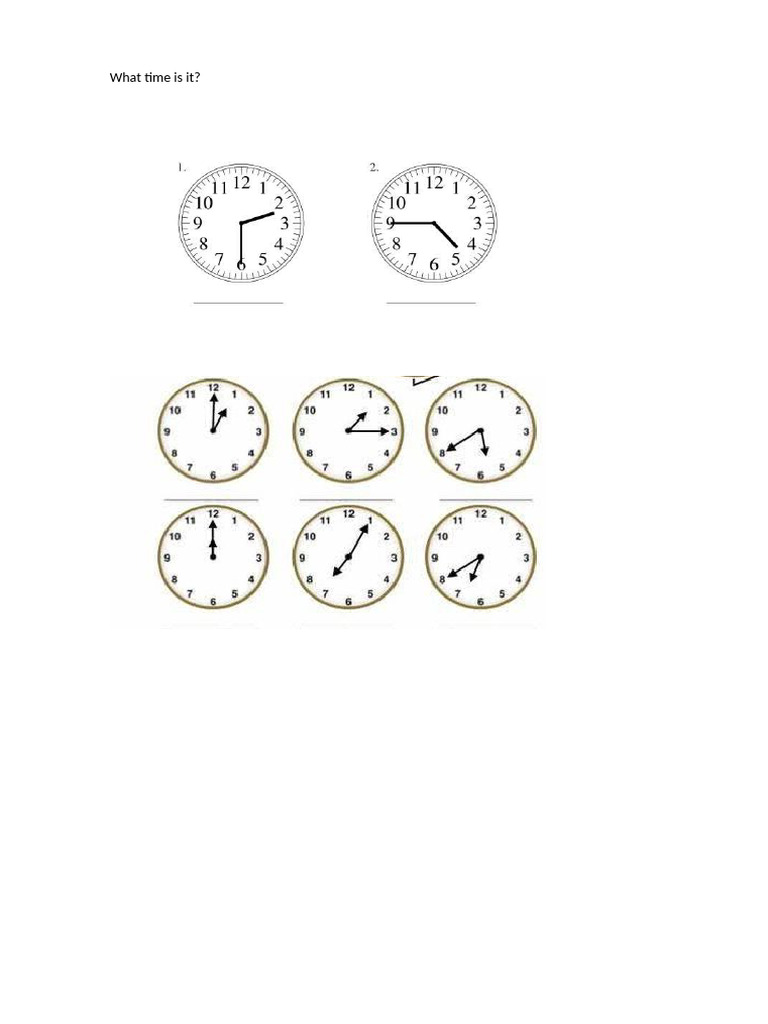 Ejercicios de Ingles La Hora | PDF