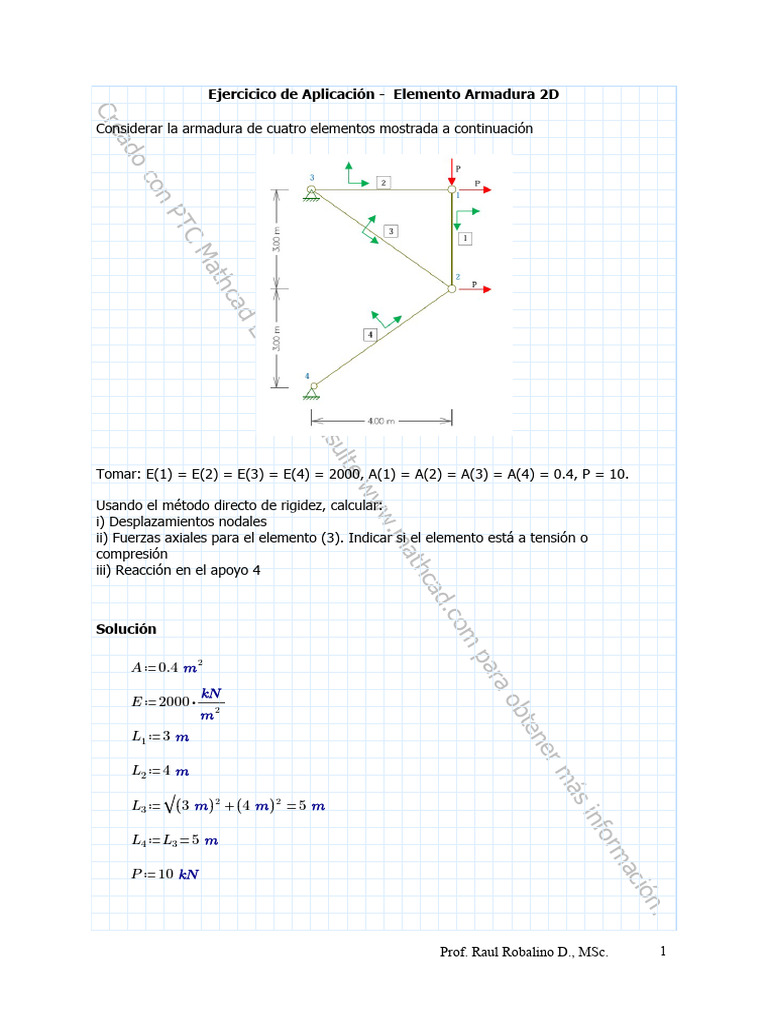 2.6 Ejercicio Armadura 2D | PDF