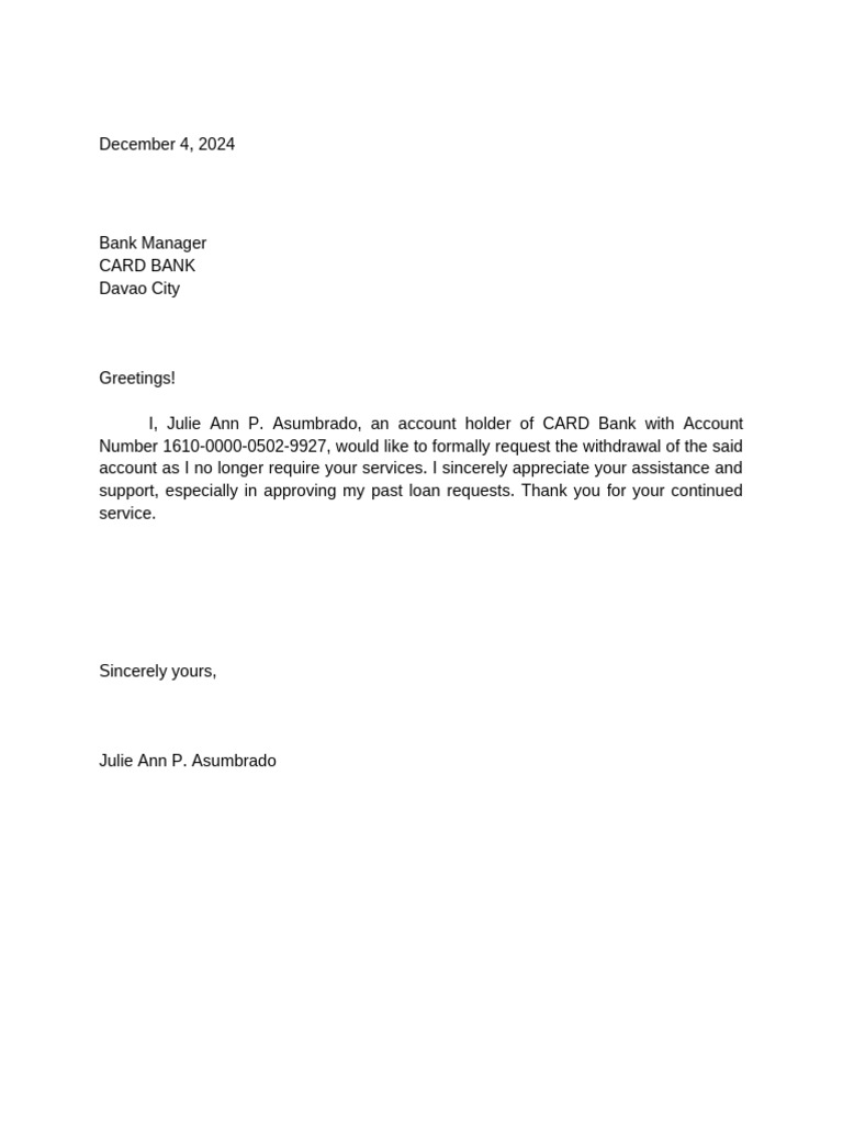 Resignation - CARD BANK | PDF