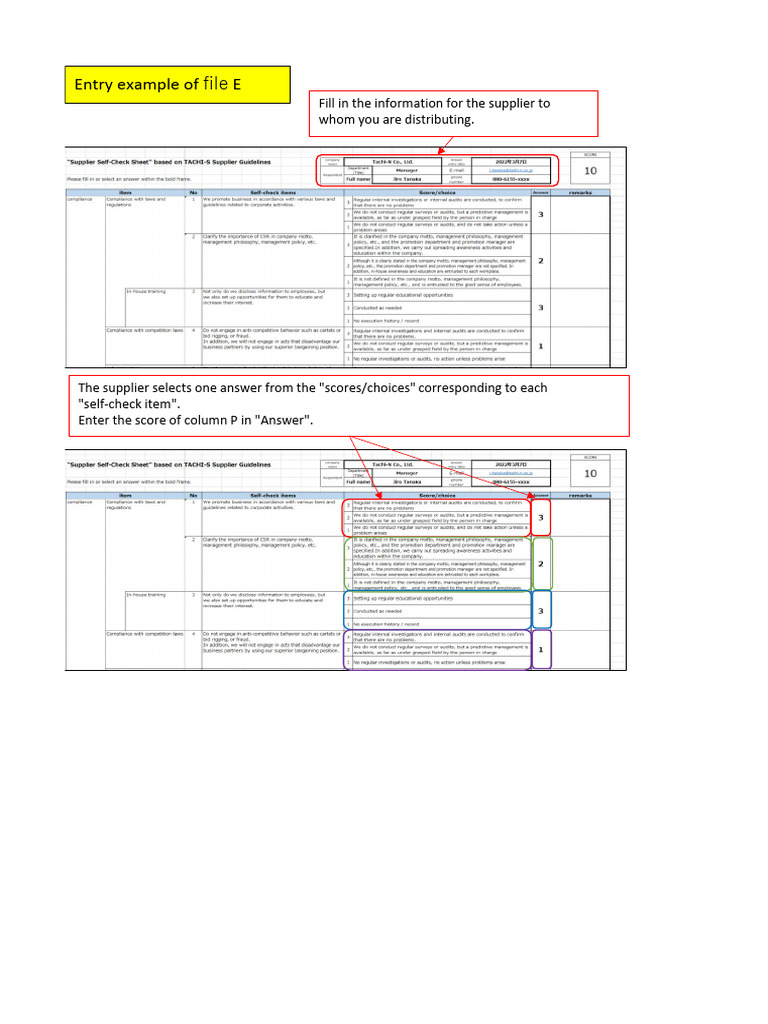 file E. Instructions for filling in the Self-check sheet | PDF