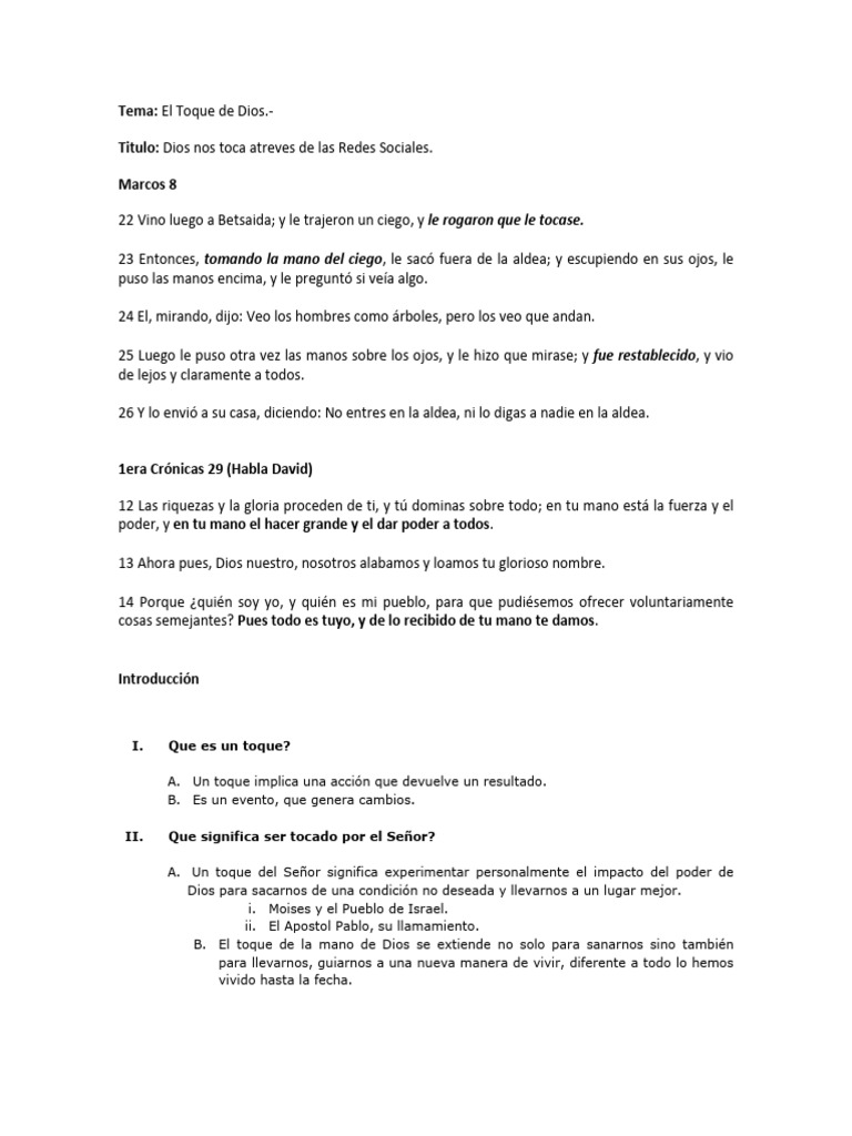 El Toque de Dios | PDF | Jesús | Dios