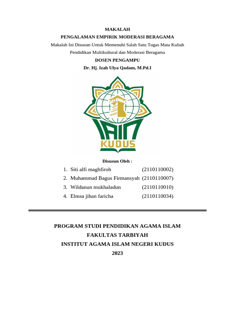 Moderasi Beragama dalam Masyarakat Multikultural | PDF
