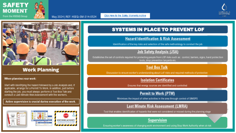 HSEQ-SM-314-0524-Safety Moment-LoF-Effective Work Planning | PDF | Labor Relations | Working ...