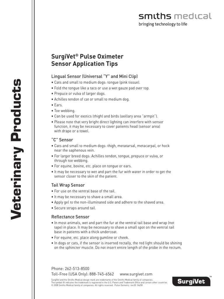 Pulse Oximetry Sensor Application Tips | PDF