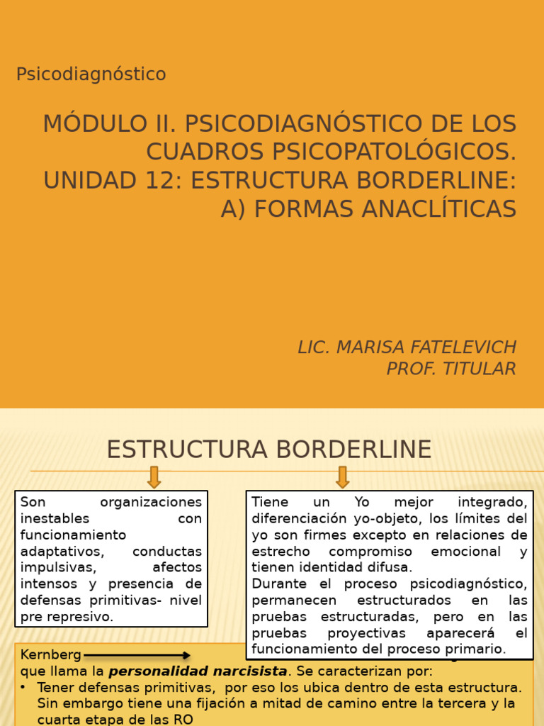 Border Anaclitico | PDF | Trastorno límite de la personalidad ...