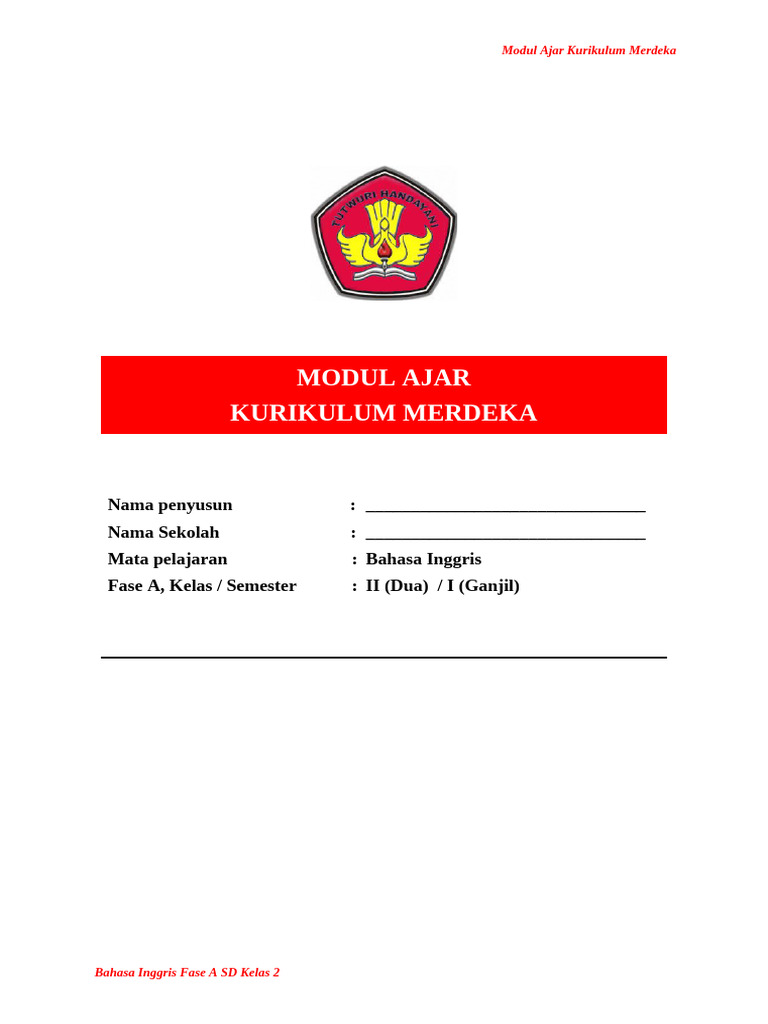 Modul Ajar B.Inggris Kelas 2 - ALfabeth | PDF