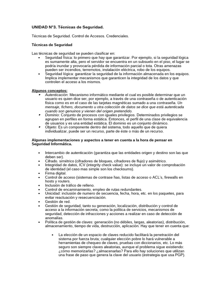 Unidad N3 | PDF | Seguridad | La seguridad informática