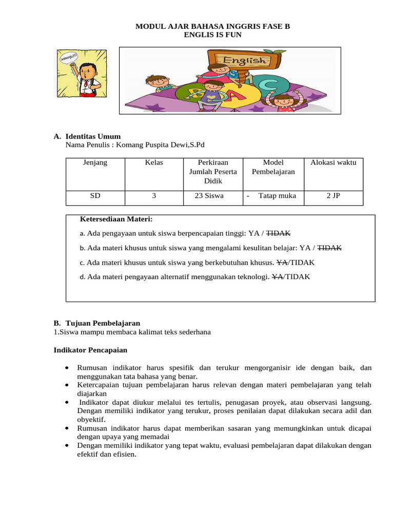 Draf Modul Ajar Finish | PDF