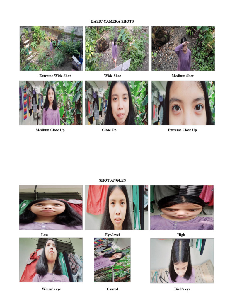 Camera Shot Types and Angles Guide | PDF