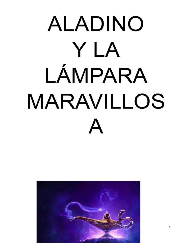 Aladino: Lectura y Actividades Educativas | PDF | Narración | Verbo