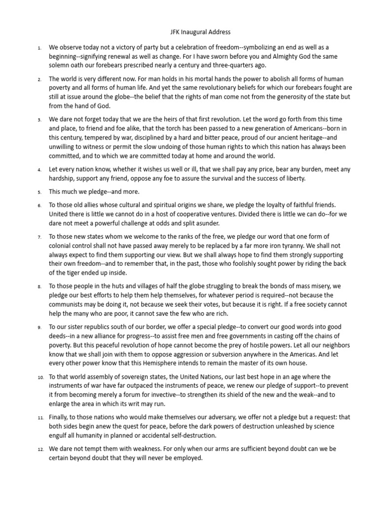 JFK Speech | PDF