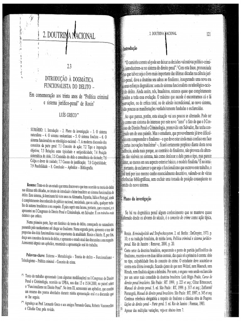 Luis Greco - Introdução à Dogmática Funcionalista do Delito 3 | PDF