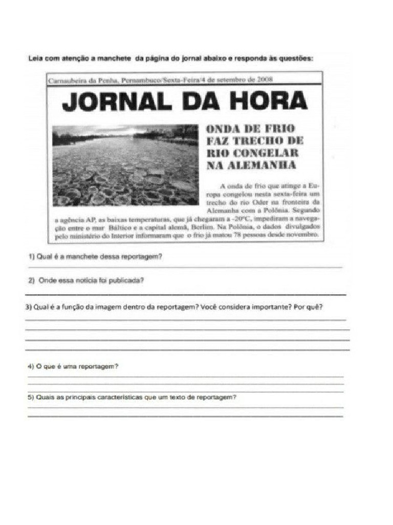 Reportagem Atividade Adaptada | PDF