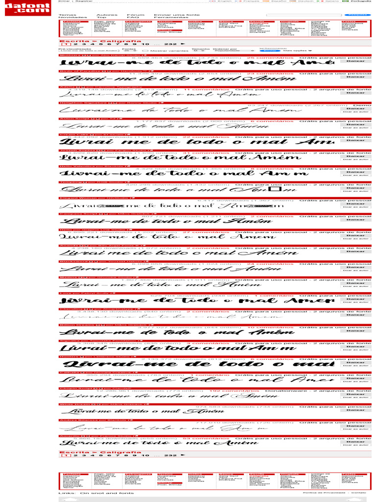 Escrita Caligrafia Dafont.com | PDF