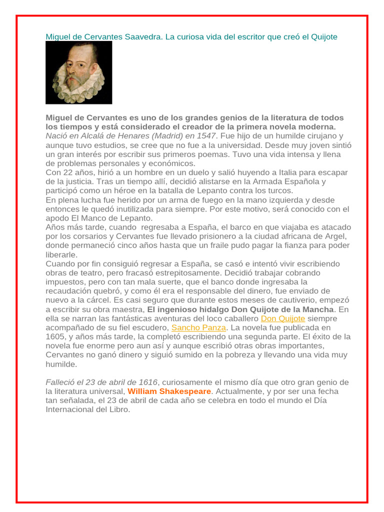 Miguel de Cervantes | PDF
