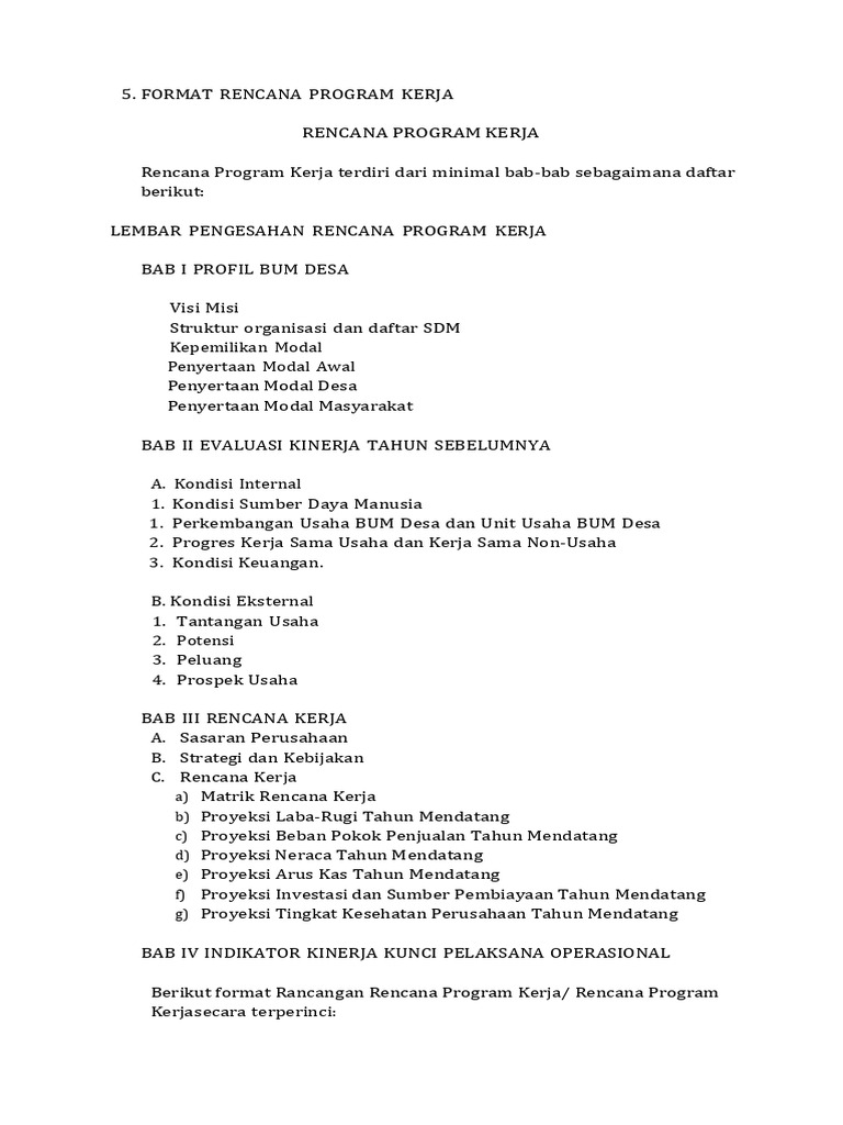 PROGRAM KERJA BUMDES 2021 - Desa Raharja | PDF