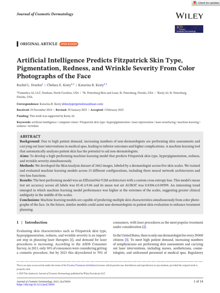 J of Cosmetic Dermatology - 2025 - Draelos - Artificial Intelligence ...