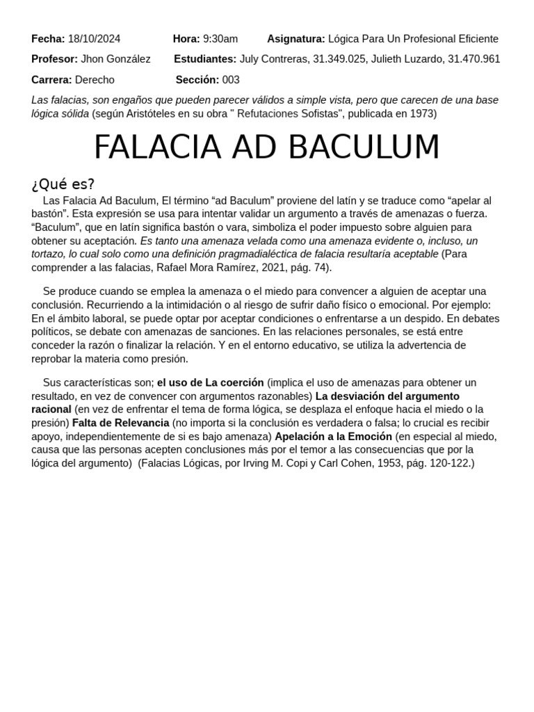 Falacia Ad Baculum | PDF