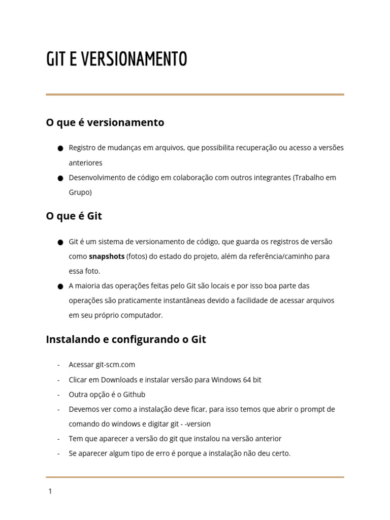 Guia Prático de Git e Versionamento | PDF