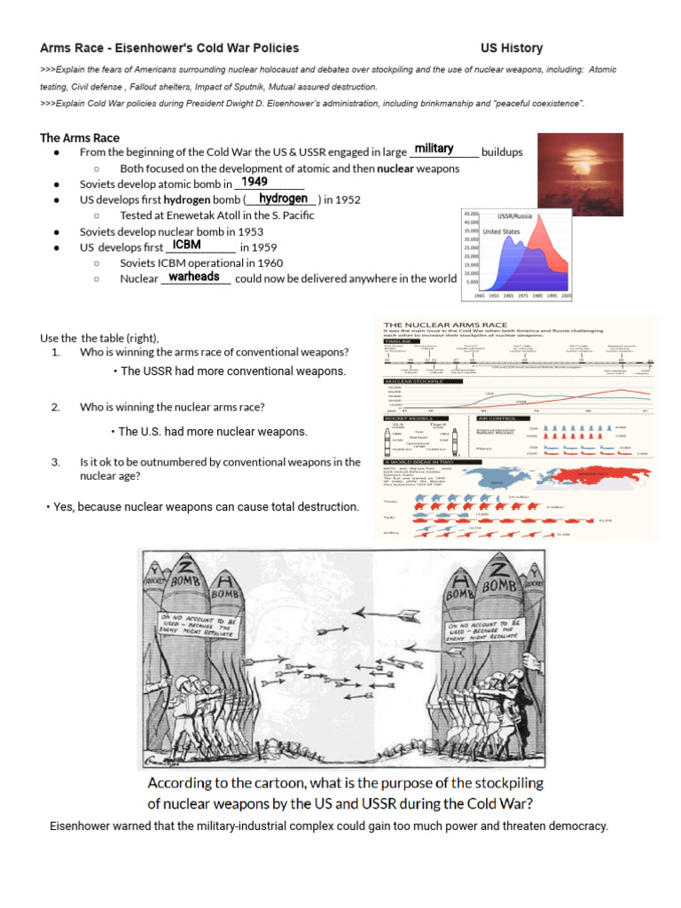 Race - Eisenhower's Cold War | PDF | Nuclear Weapons | Cold War