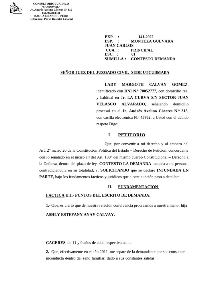 Exp 141-2022 - Lady Margoth | PDF | Jurisdicción | Abuso infantil