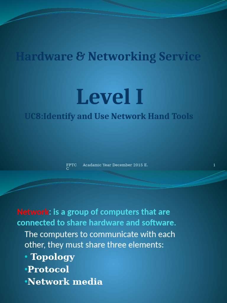 Uc8 Basic Network and Hand Tools | PDF | Computer Network | Wide Area ...