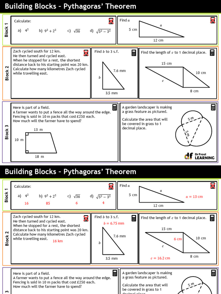 Building Blocks - Pythagoras Theorem | PDF | Length | Metrology