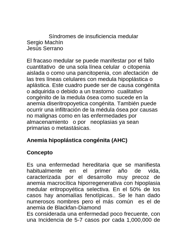 Normas Insuf Medular | PDF | Anemia | Especialidades Medicas