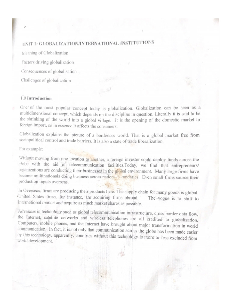 Globalization International Institutions | PDF