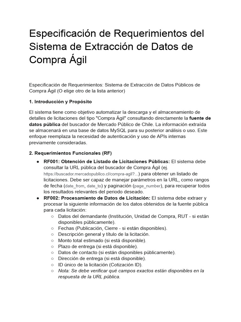 Especificación de Requerimientos Del Sistema de Extracción de Datos de ...