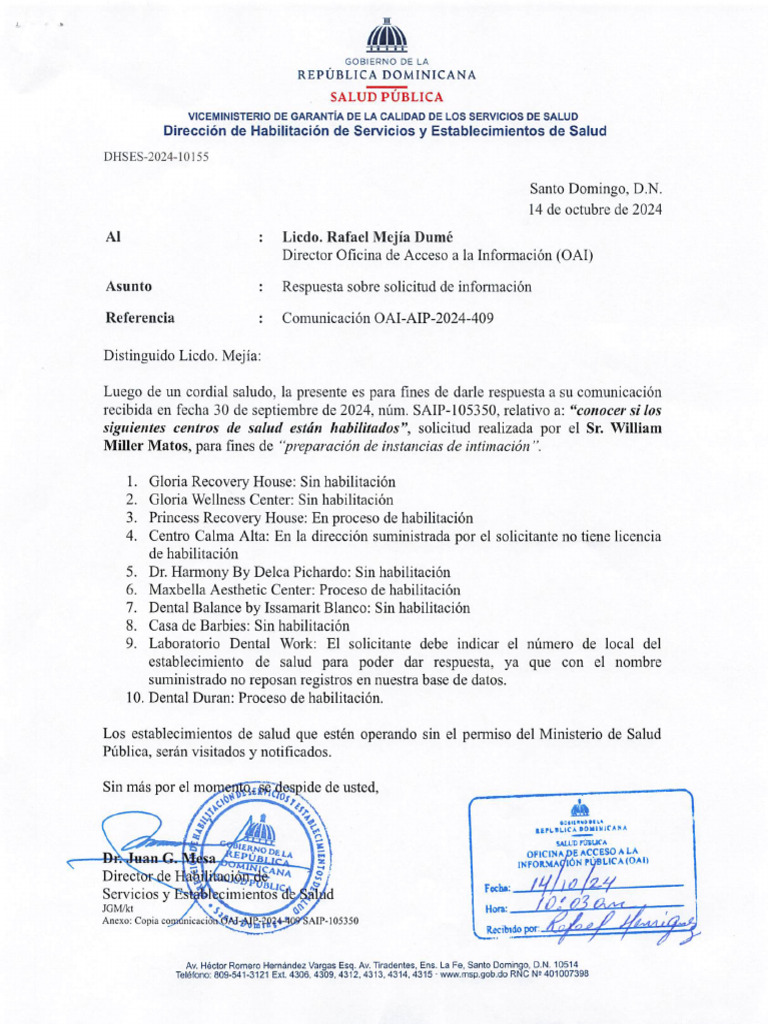 Respuesta SAIP-105350 | PDF