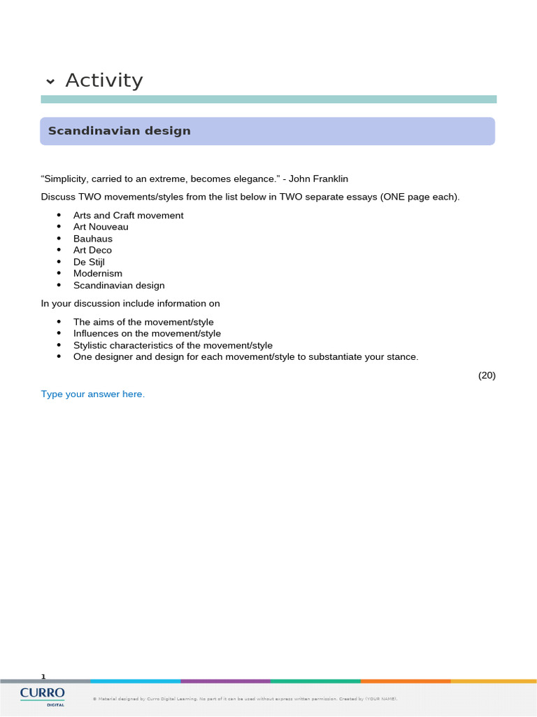 Module 17 scandinavian design - activity | PDF