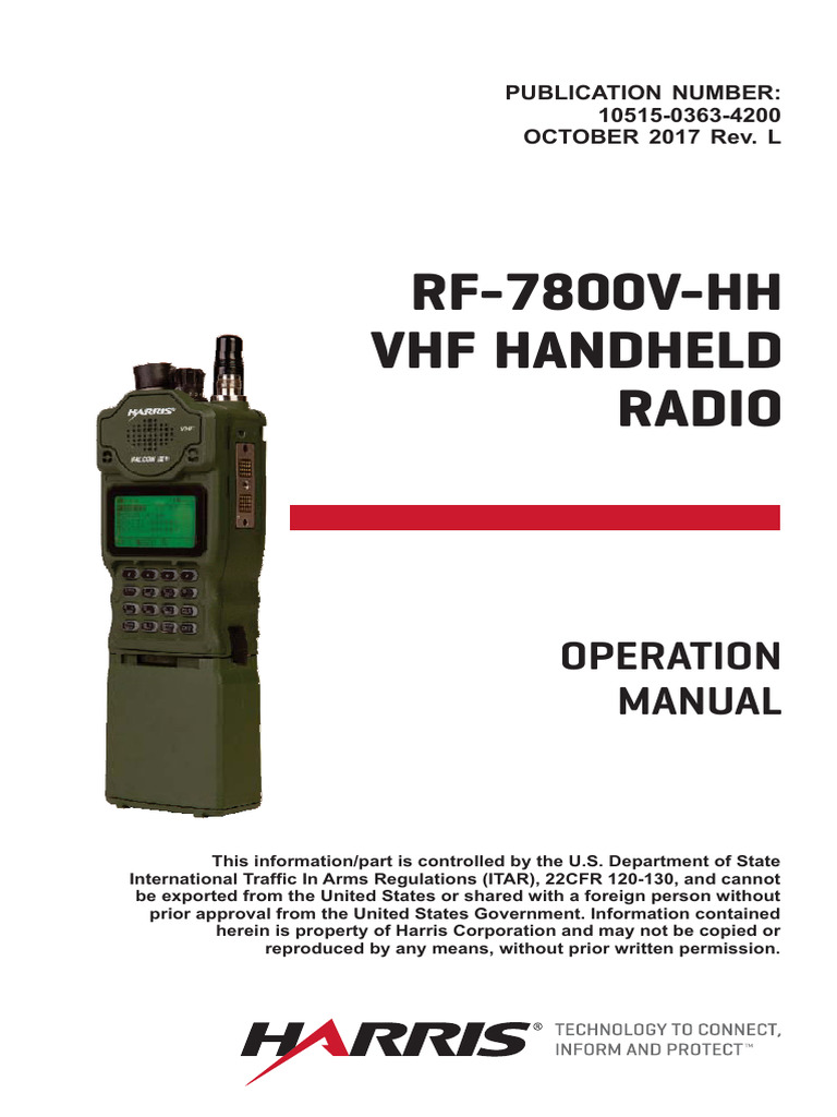 RF-7800V-HH VHF Handheld Radio: Operation Manual | PDF | Computer ...