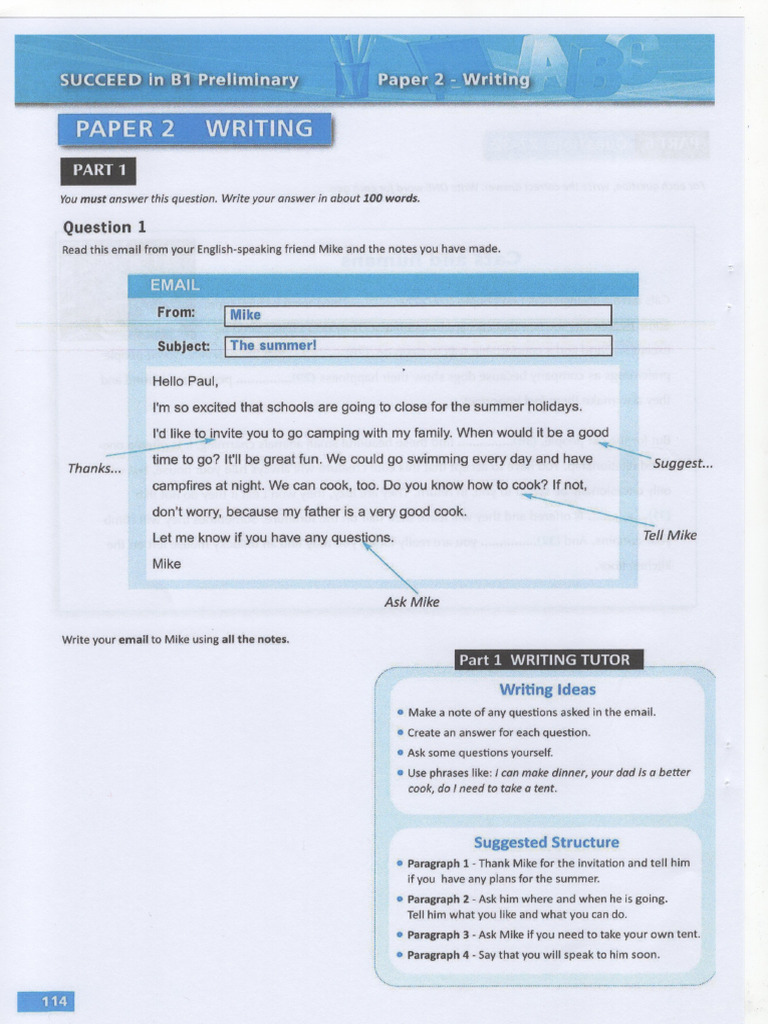 Writing Test 7 - Succeed PET | PDF