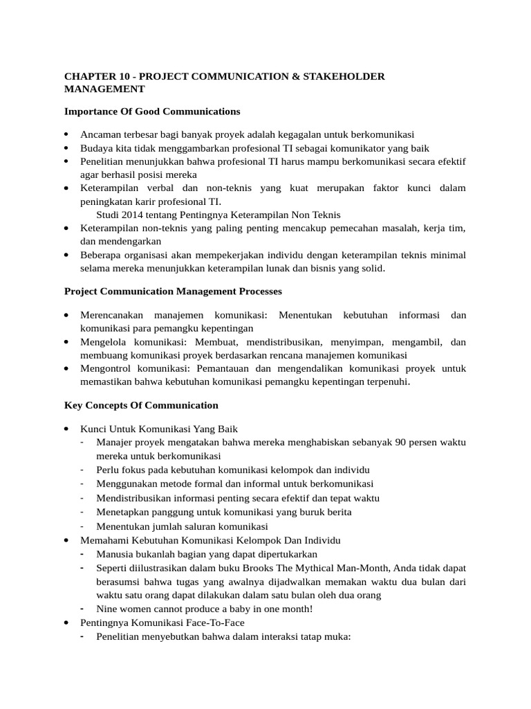 10 Project Communication & Stakeholder Management | PDF