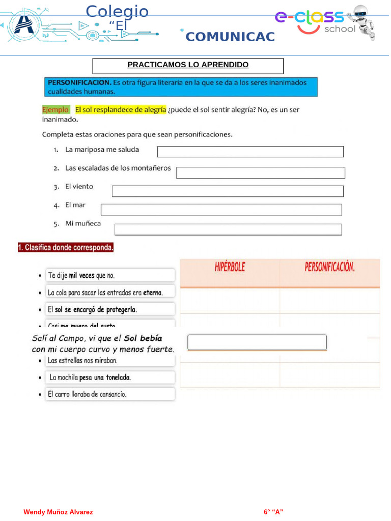2 Unidad 3 Ficha COmunicacion Hiperbole | PDF