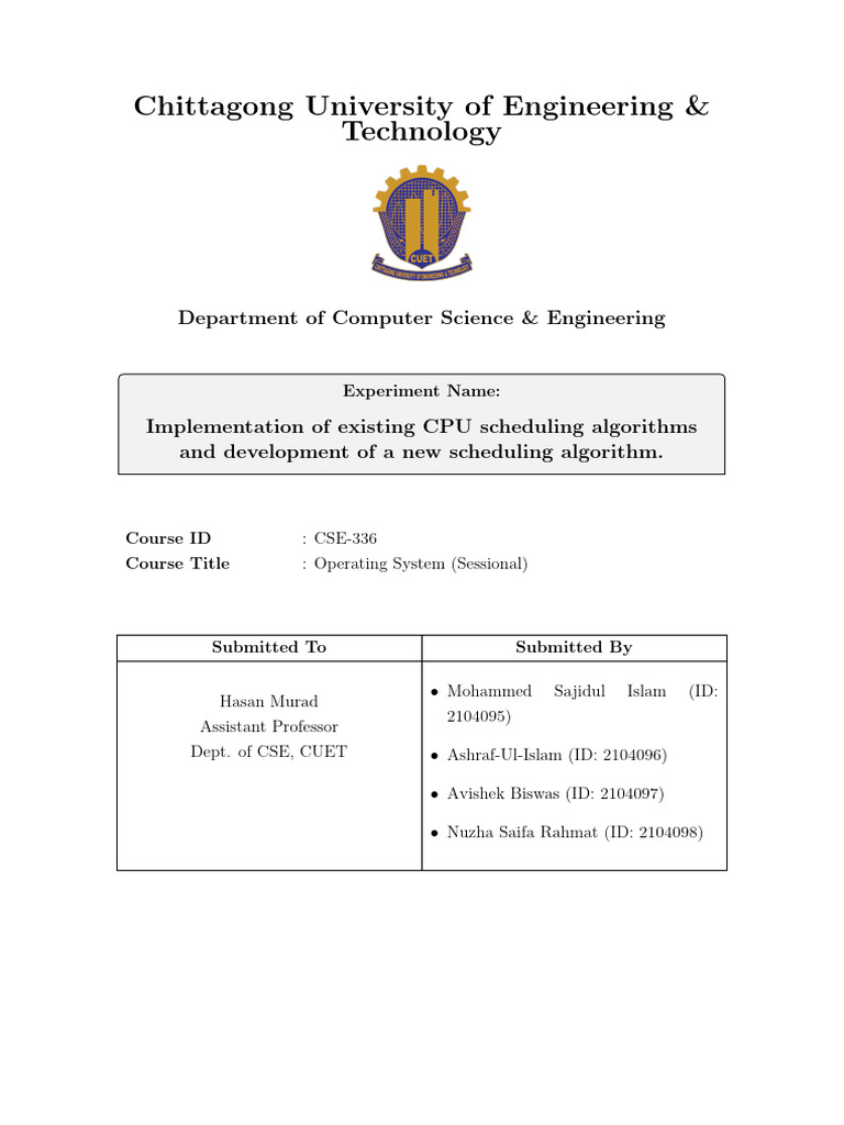 OS Lab Assignment1 Report | PDF | Scheduling (Computing) | Applied Mathematics