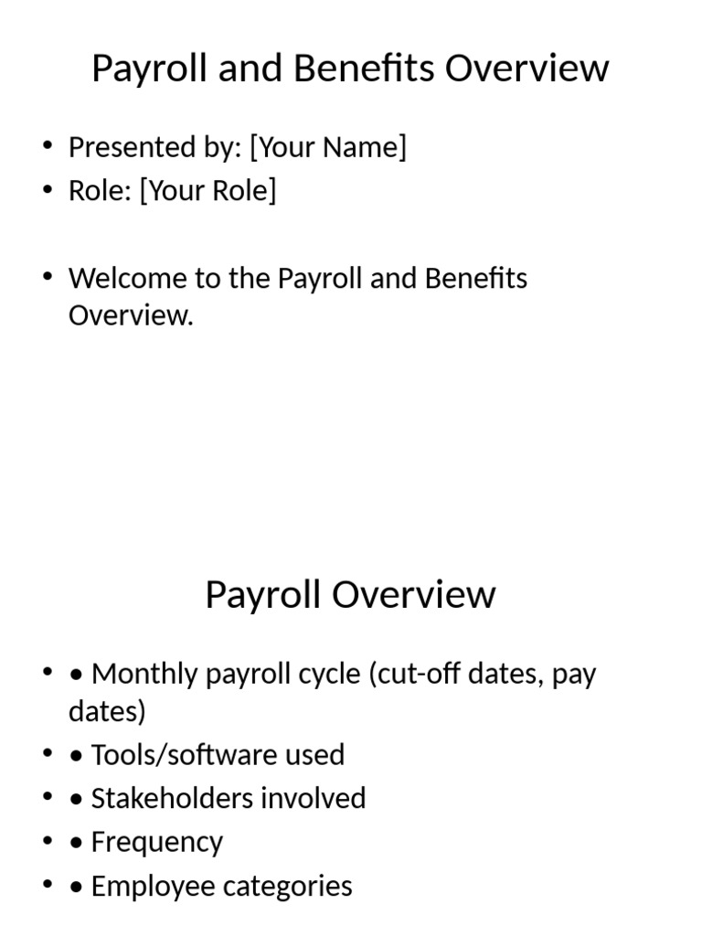 Payroll and Benefits Overview | PDF